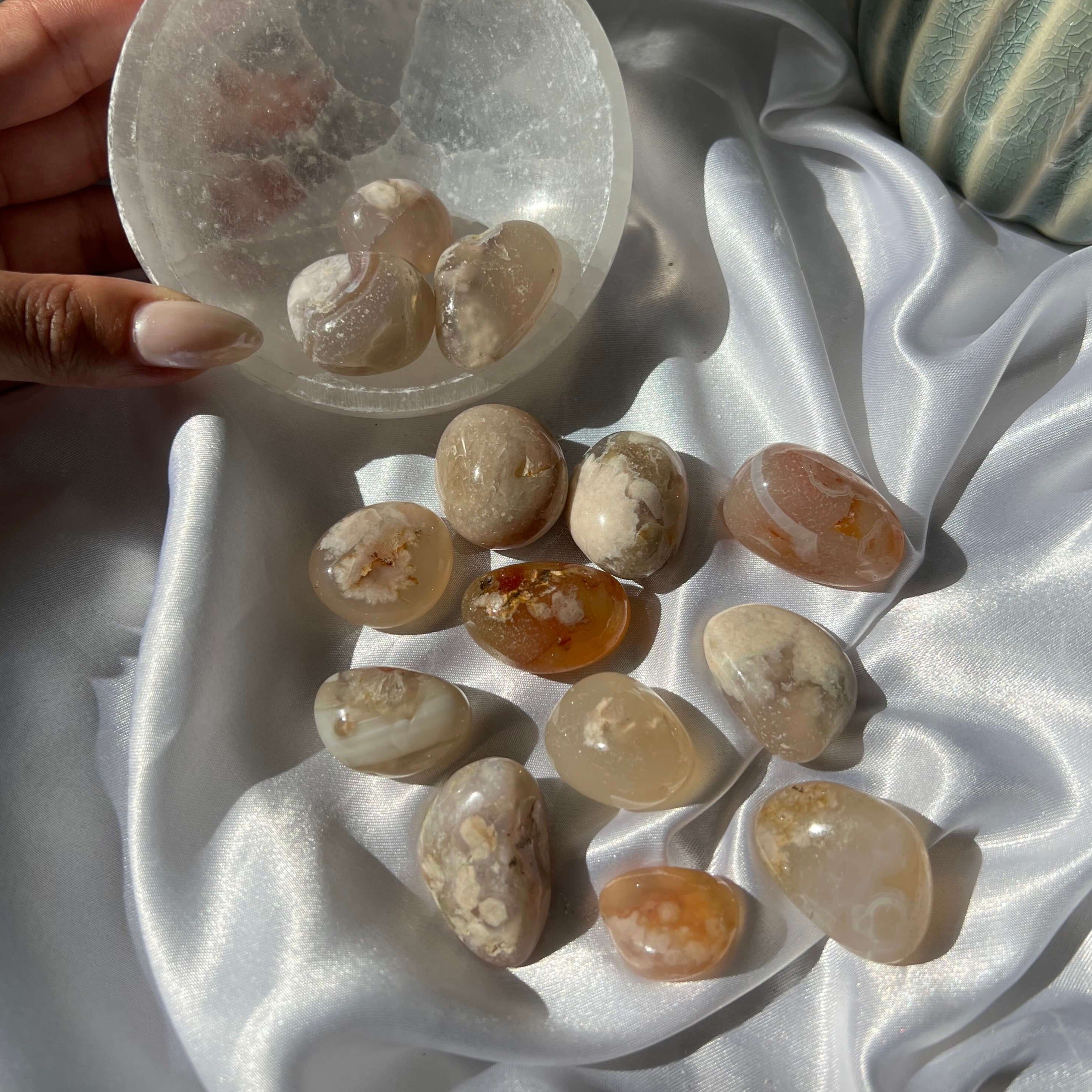 flower agate tumbled stone for feminine growth and confidence | my ...